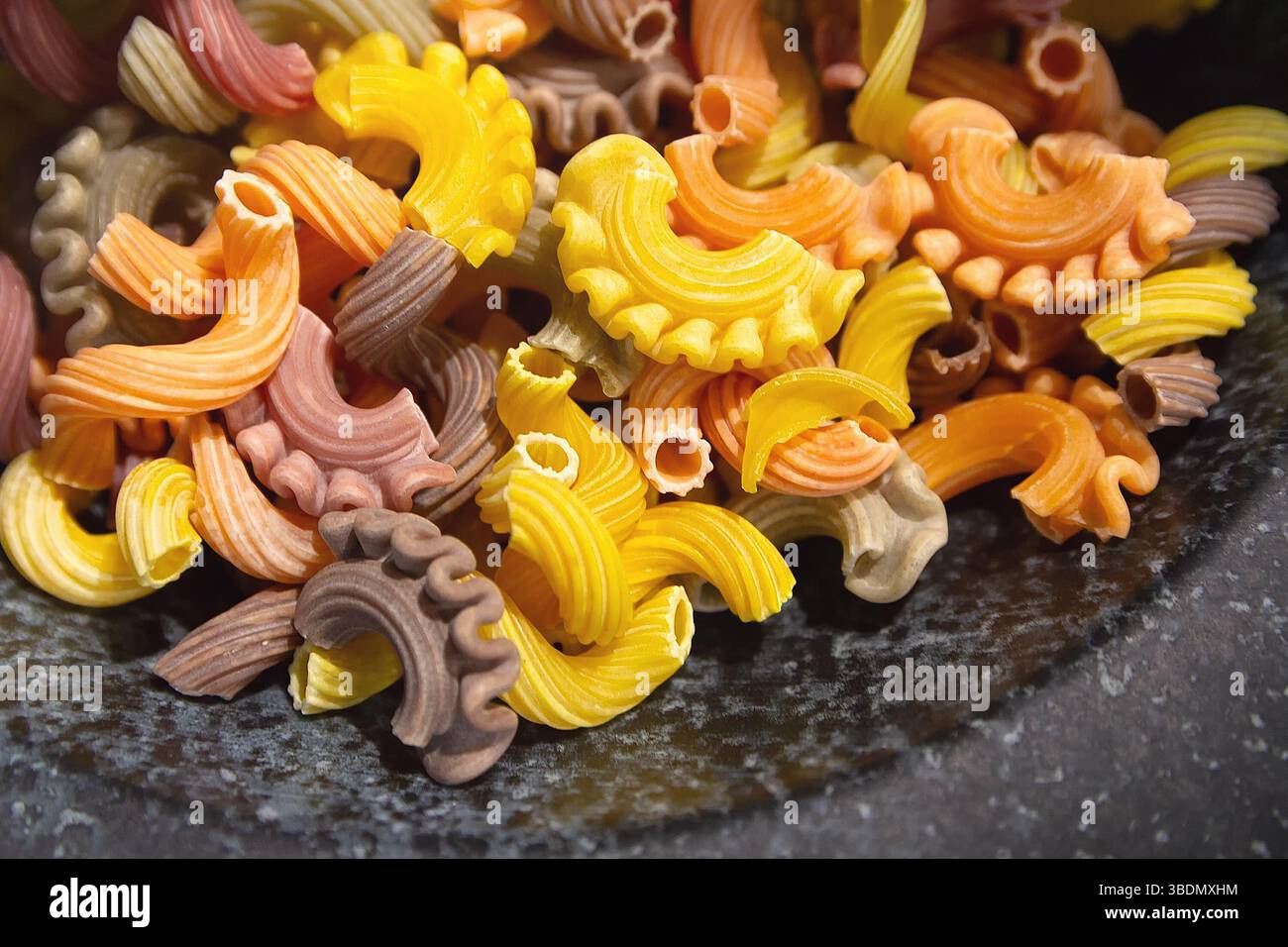 Colorful pasta of various shapes close-up. Food Stock Photo - Alamy