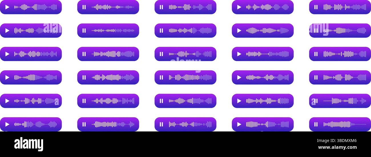 Audio message waveforms for UI design. Waveform pattern for music ...