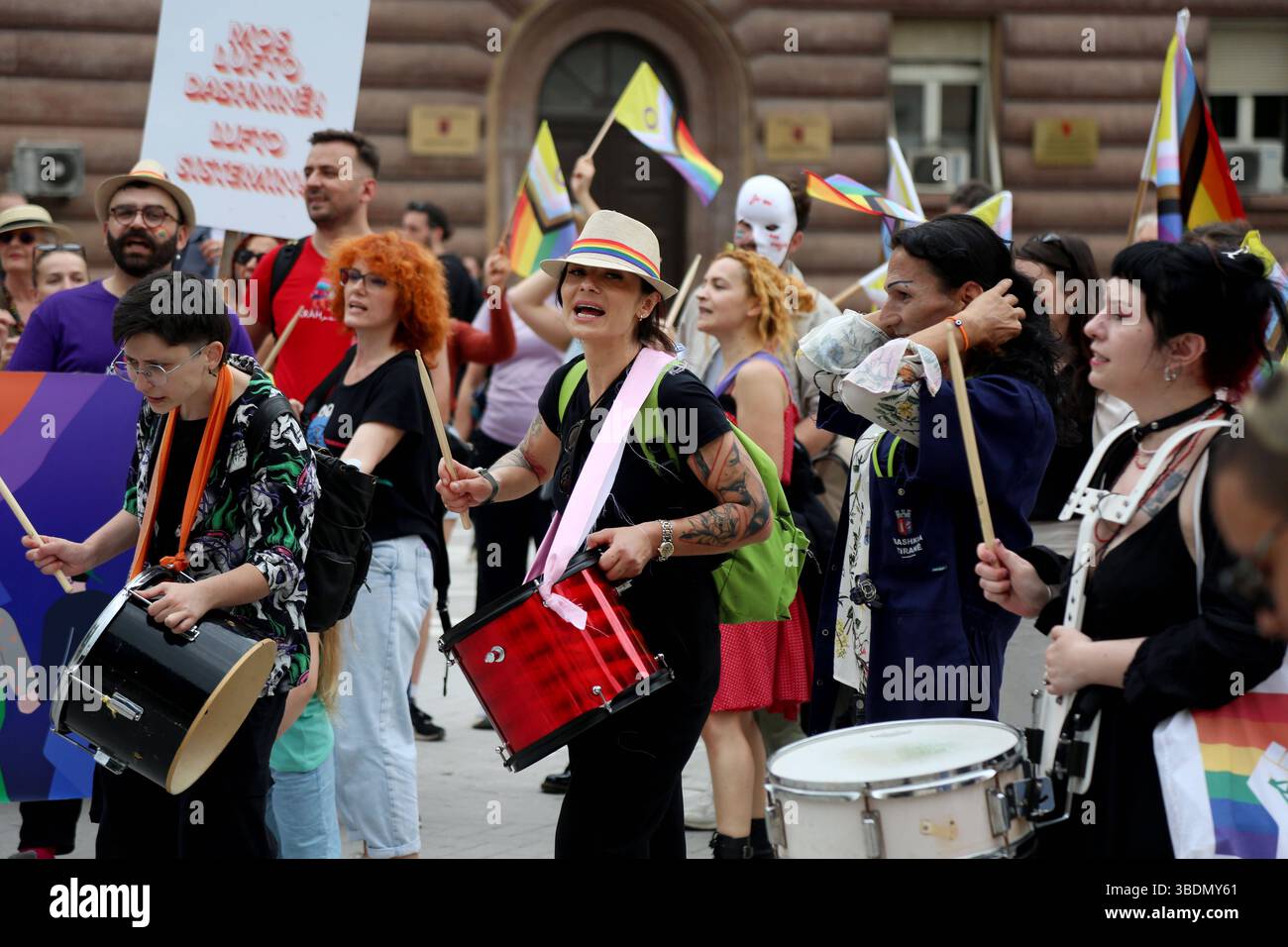 Albania LGBTQ activists take part in a Gay Pride in Tirana, Albania on ...