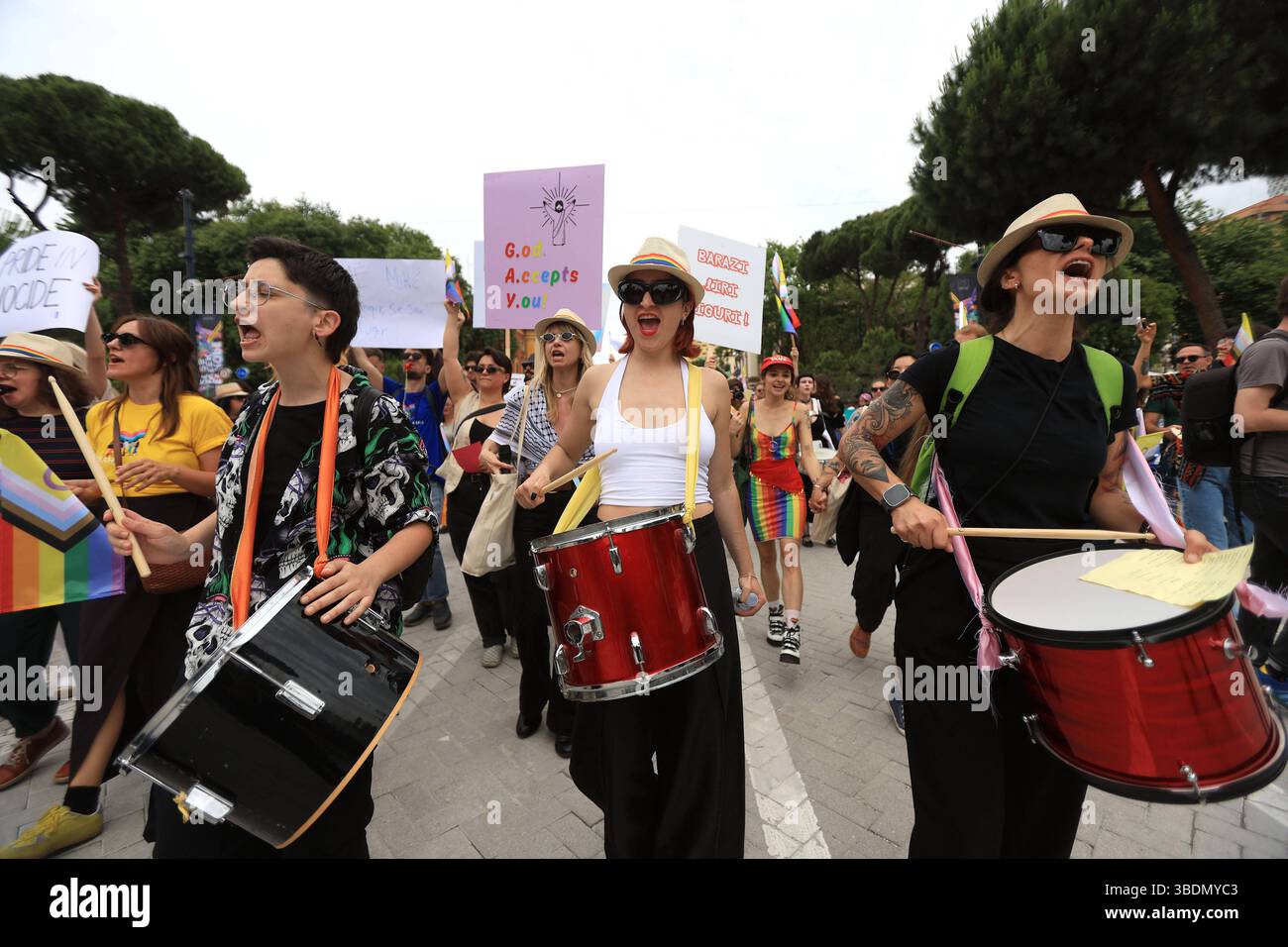 Albania LGBTQ activists take part in a Gay Pride in Tirana, Albania on ...