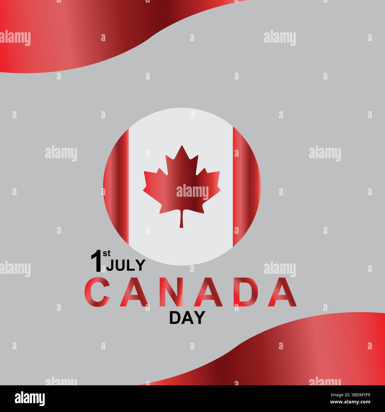 A round Canada Day icon with 3D shading and flag overlay, created for ...