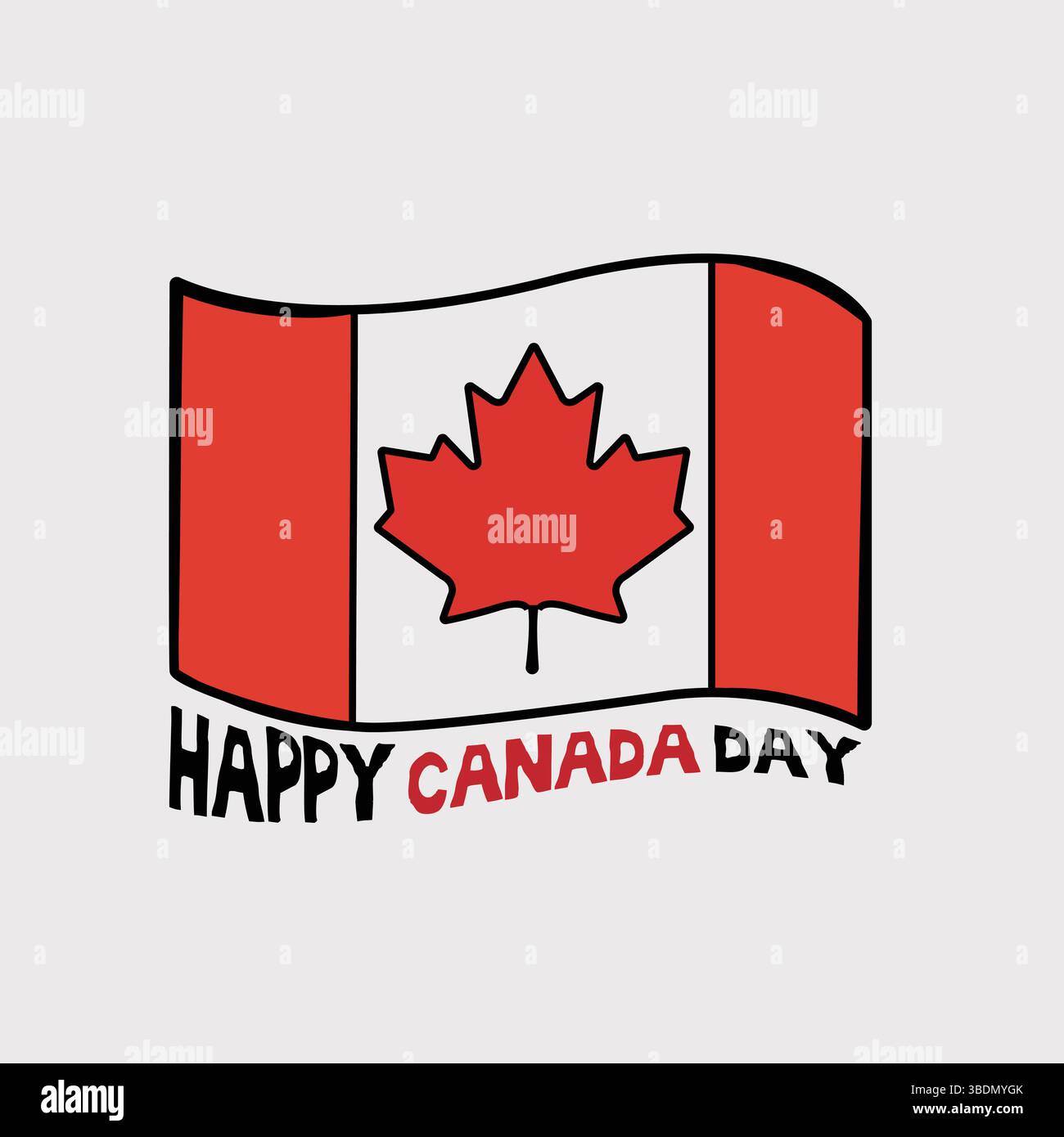 A classic vector image of the Canadian flag with shading and Happy ...