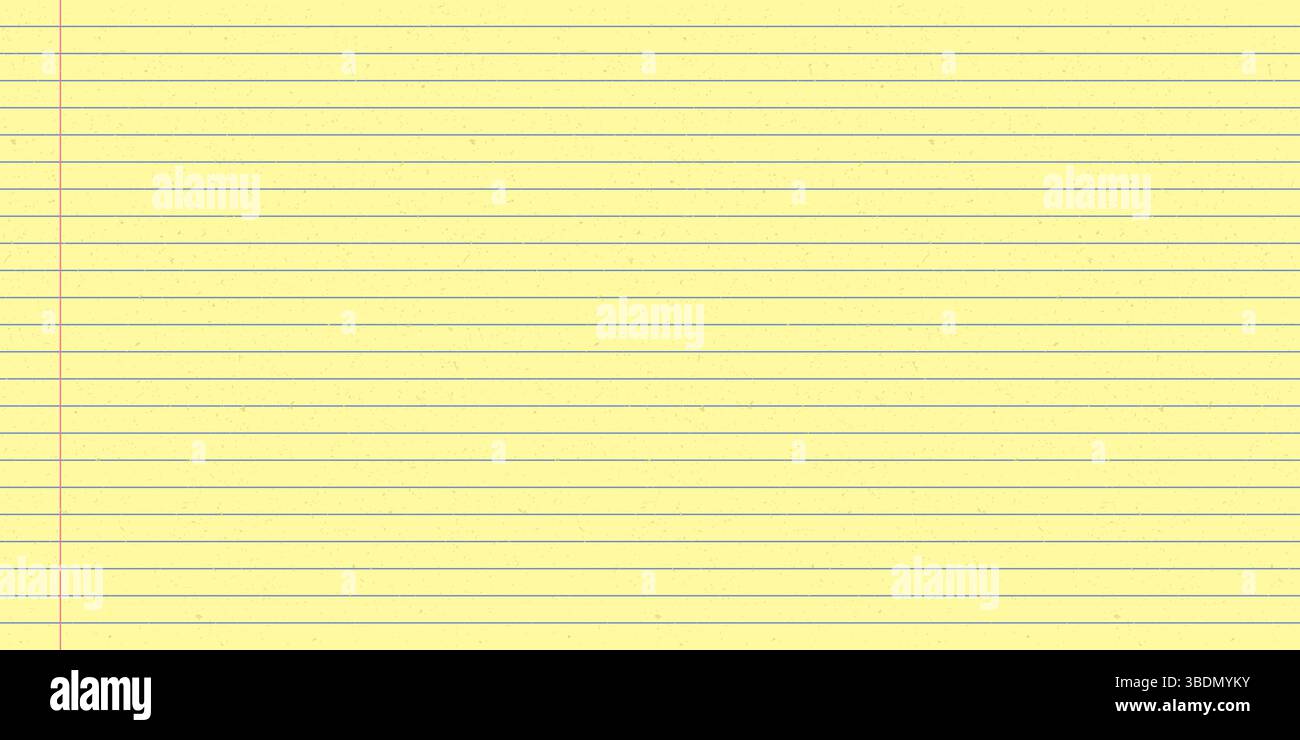 Striped yellow notepad sheet for student and business notes. Notebook ...