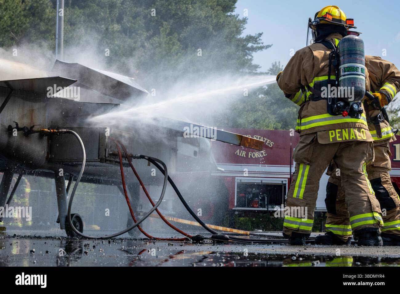 U.S. Air Force Airman Acosta Penalo, left, and Keisuke Kawamura, 35th ...