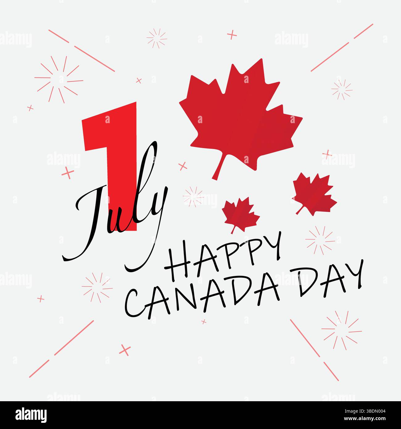 July 1st Canada Day celebration poster with red maple leaves and ...
