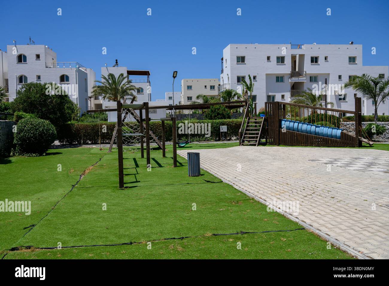 Modern Play Area for Kids in Cypriot Residential Community Stock Photo ...