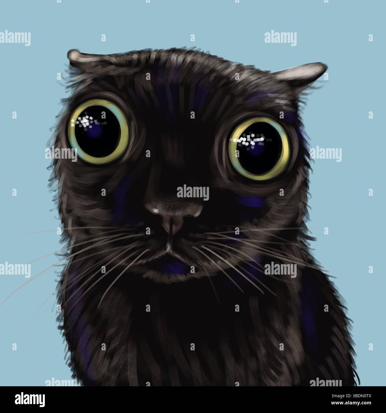Funny Meme Cat Face Cartoon Style Art Illustration Stock Photo - Alamy