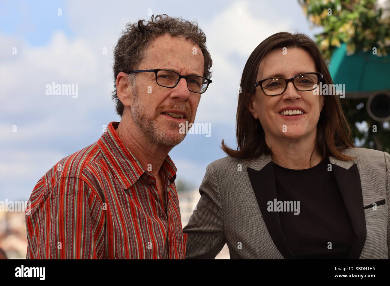 Cannes, France. 24th May, 2025. Ethan Coen and Tricia Cooke at the Honey Don’t! film photo call ...