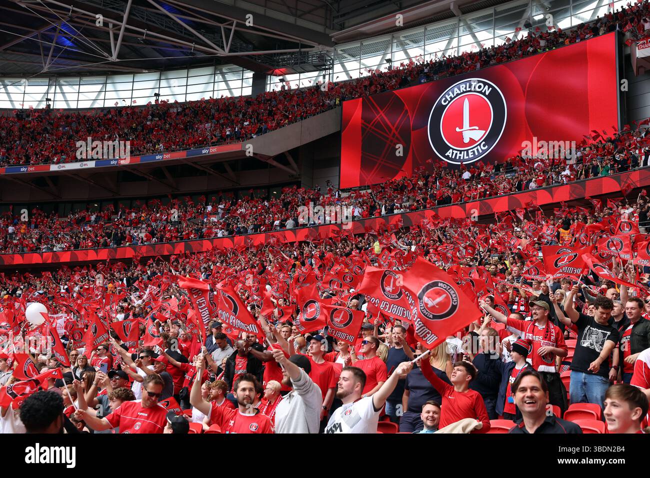 Charlton Athletic fans ahead of the Sky Bet League One play off final ...