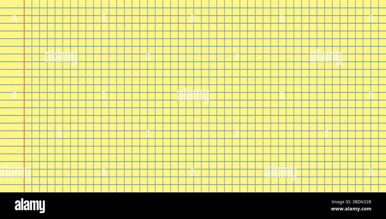 Yellow legal paper with wide checkered lines. Notebook paper background ...