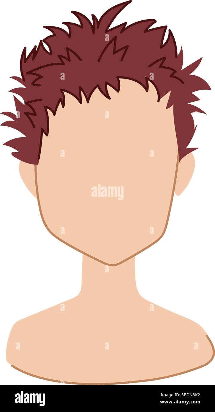 spiky hairstyles for kid boy cartoon vector illustration Stock Vector ...