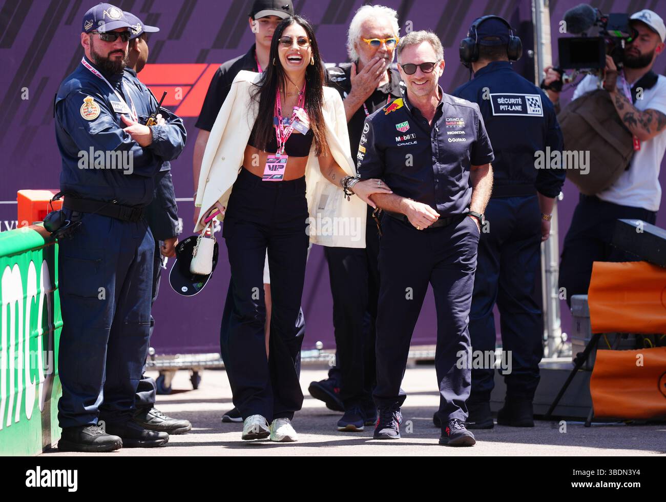 Elisabetta Gregoraci and Red Bull team principal Christian Horner before the Monaco Grand Prix ...