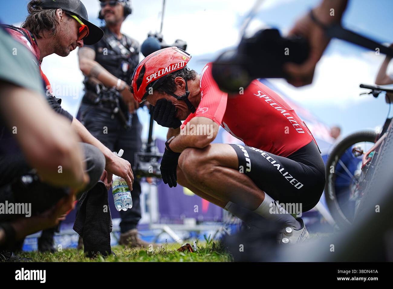 Christopher Blevins of USA wins after the Mountain bike cross country Men Elite World Cup event ...