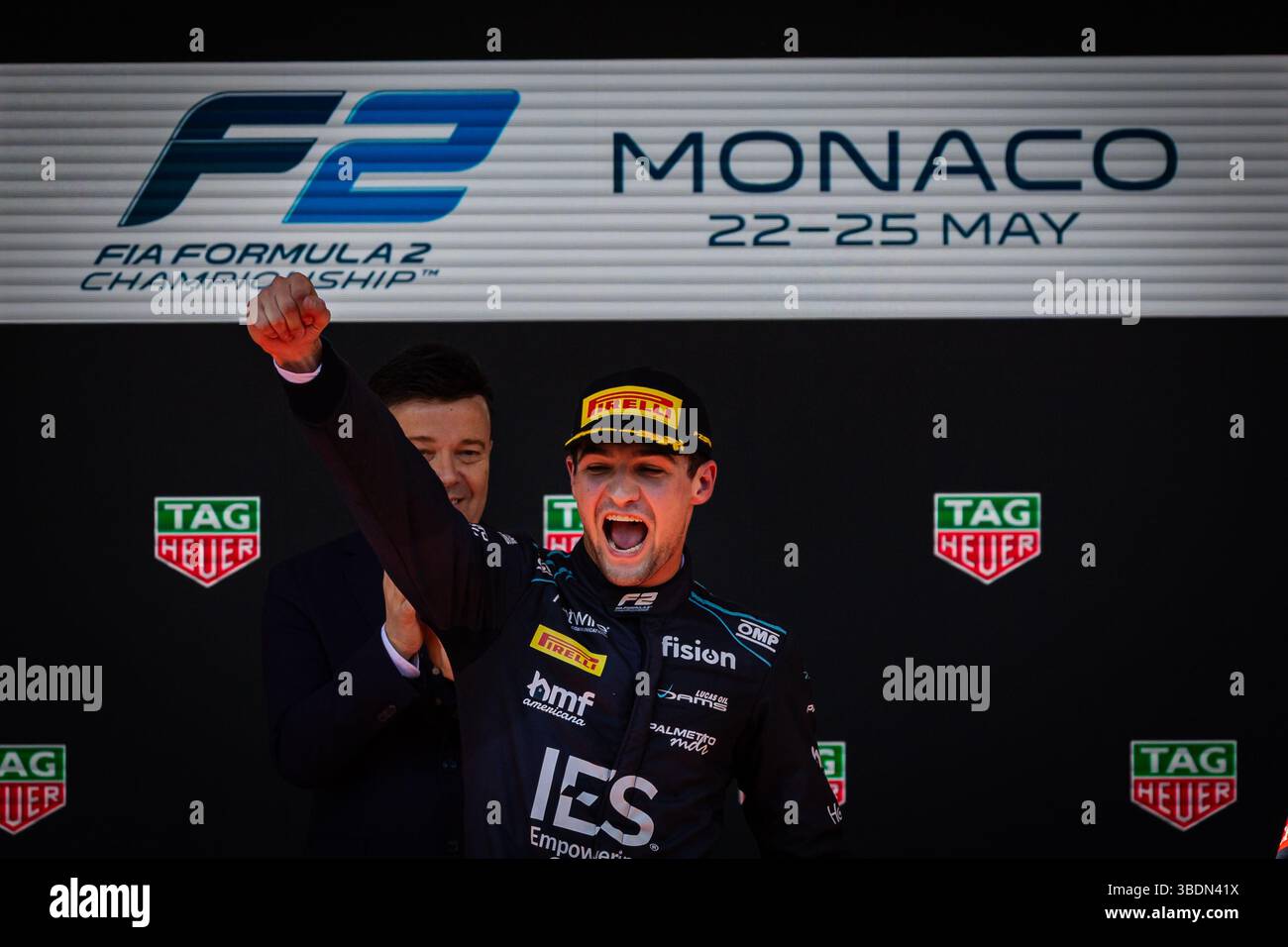 CRAWFORD Jak (usa), DAMS Lucas Oil, Dallara F2 2024, portrait, podium ...