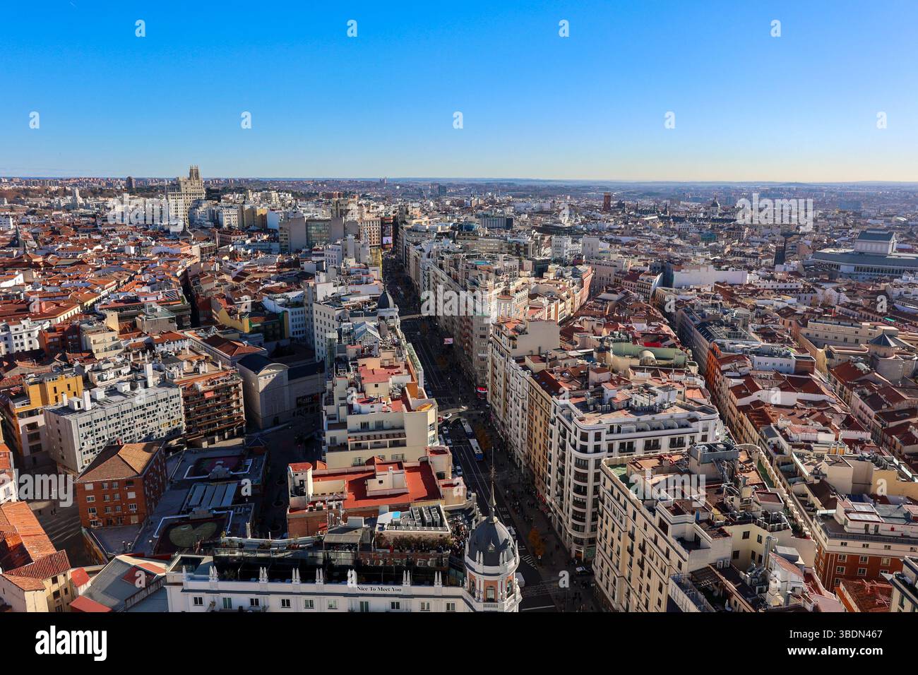 Skyline of Madrid and its intricate architectural designs Stock Photo ...