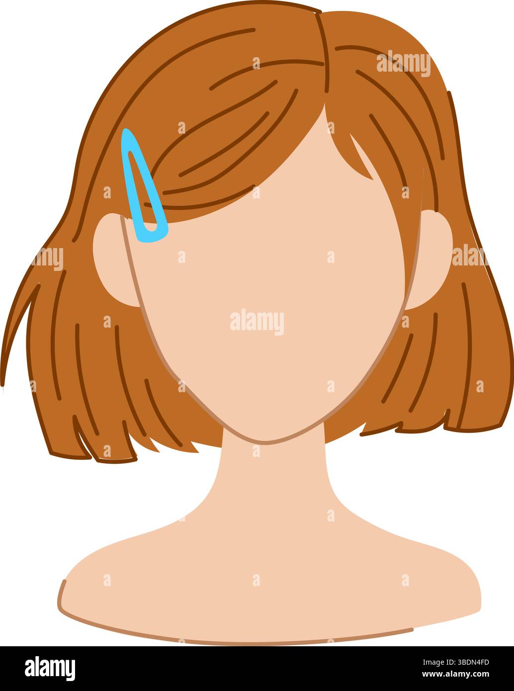 ponytail hairstyles for kid girl cartoon vector illustration Stock ...