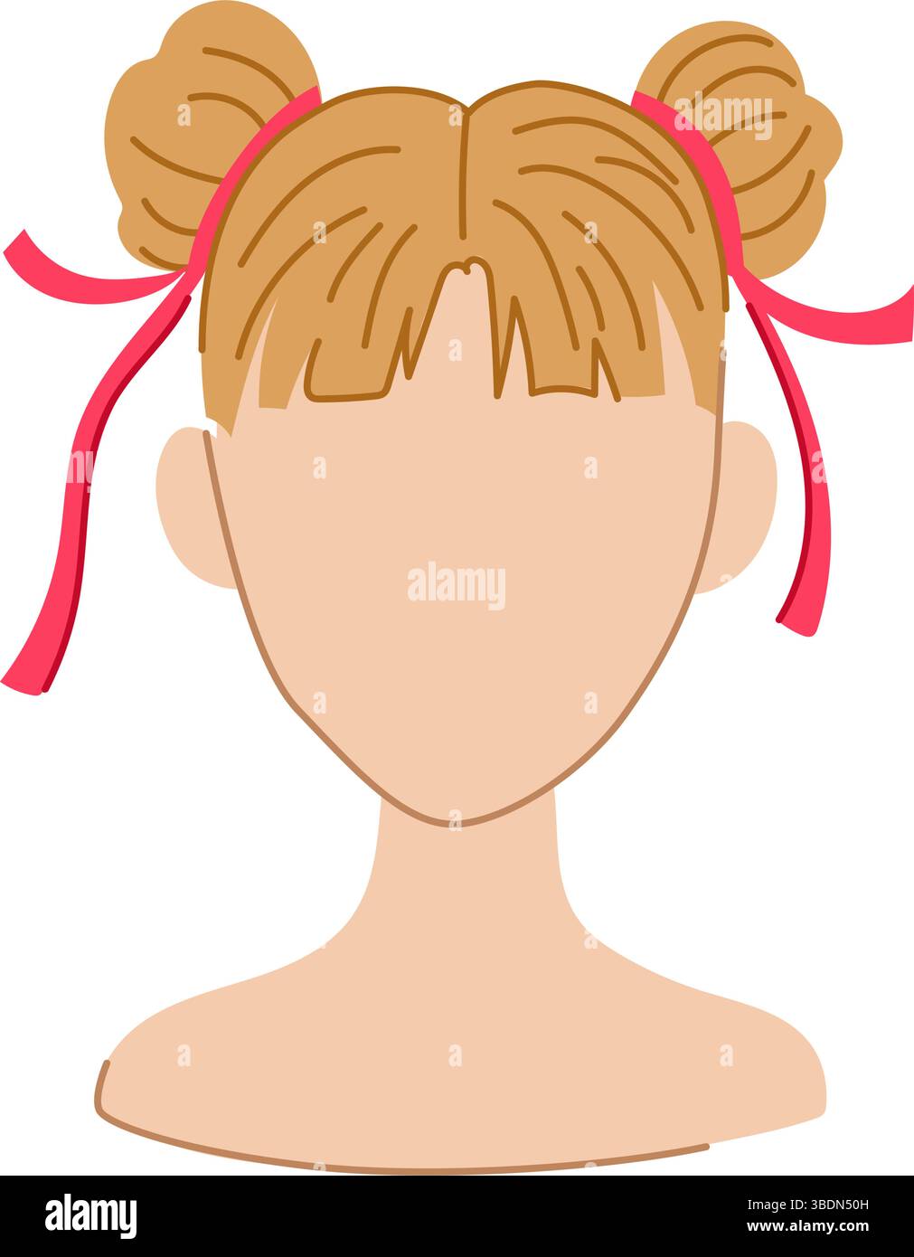 waves hairstyles for kid girl cartoon vector illustration Stock Vector ...