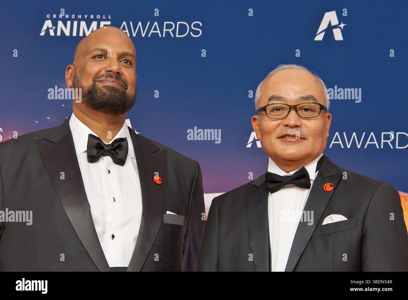 Crunchyroll CEO Rahul Purini(L) and Sony Group Corp President and CEO ...