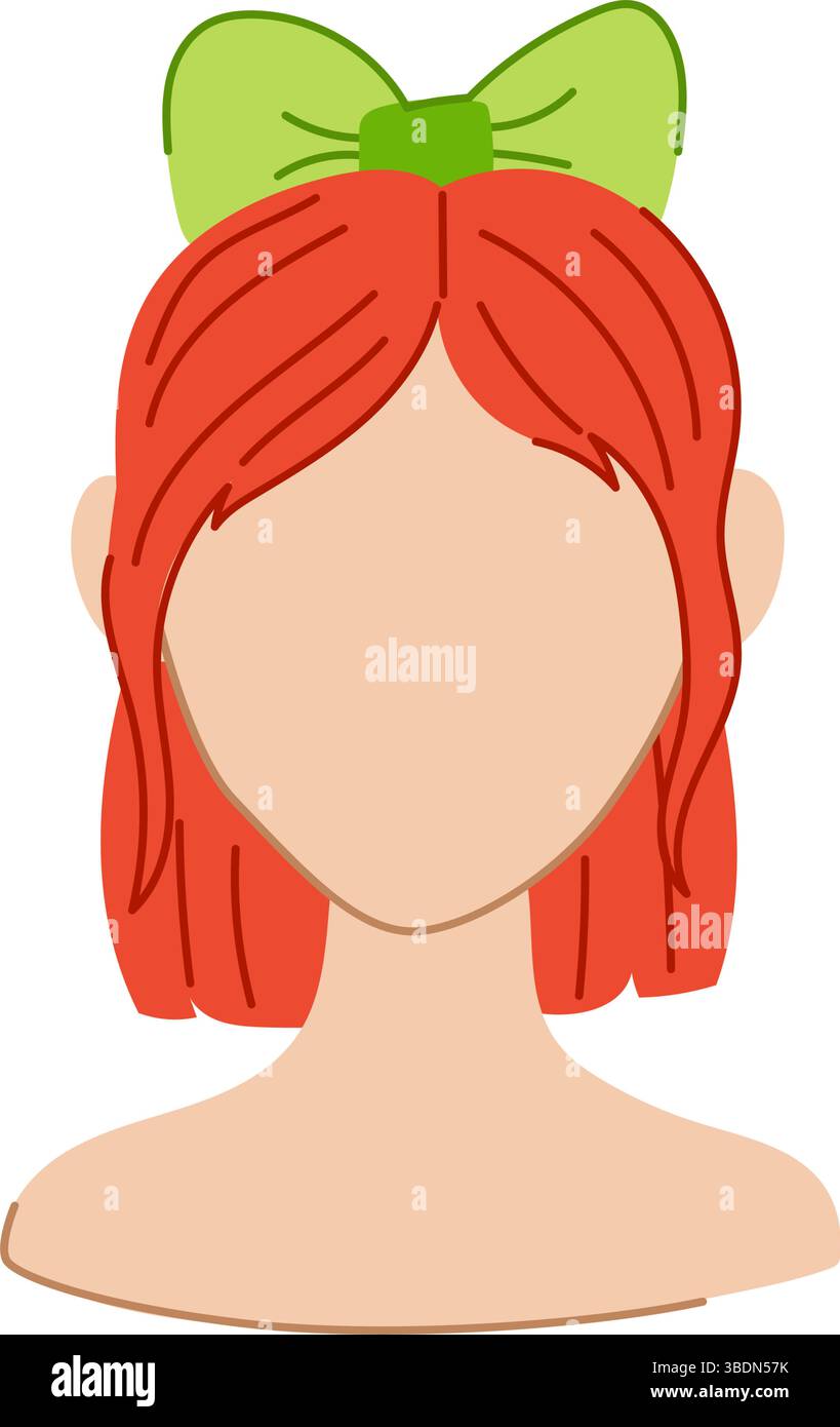 bangs hairstyles for kid girl cartoon vector illustration Stock Vector ...