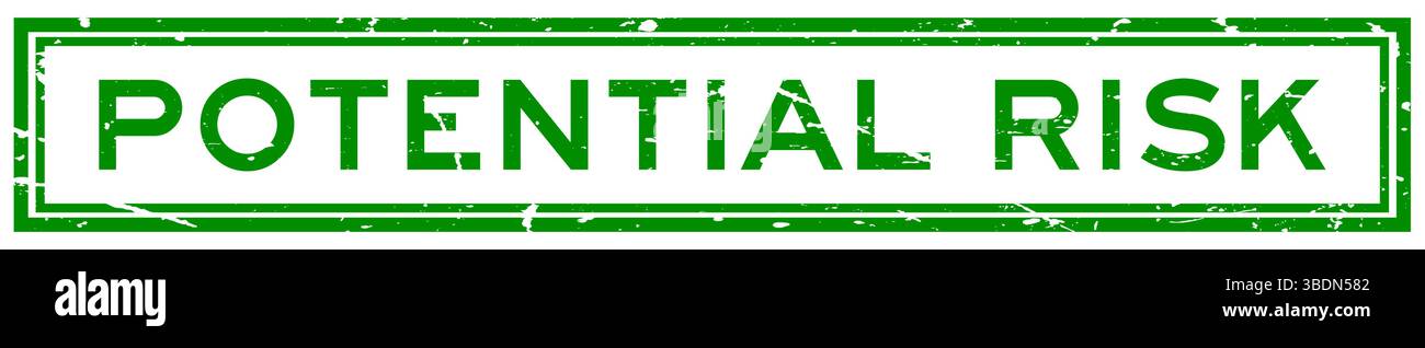 Grunge green potential risk word square rubber seal stamp on white background Stock Vector Image ...