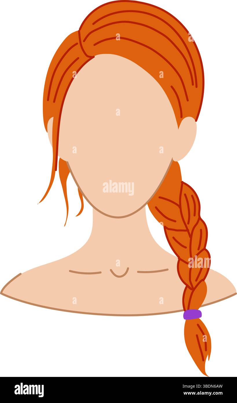 bangs hairstyles for women cartoon vector illustration Stock Vector ...