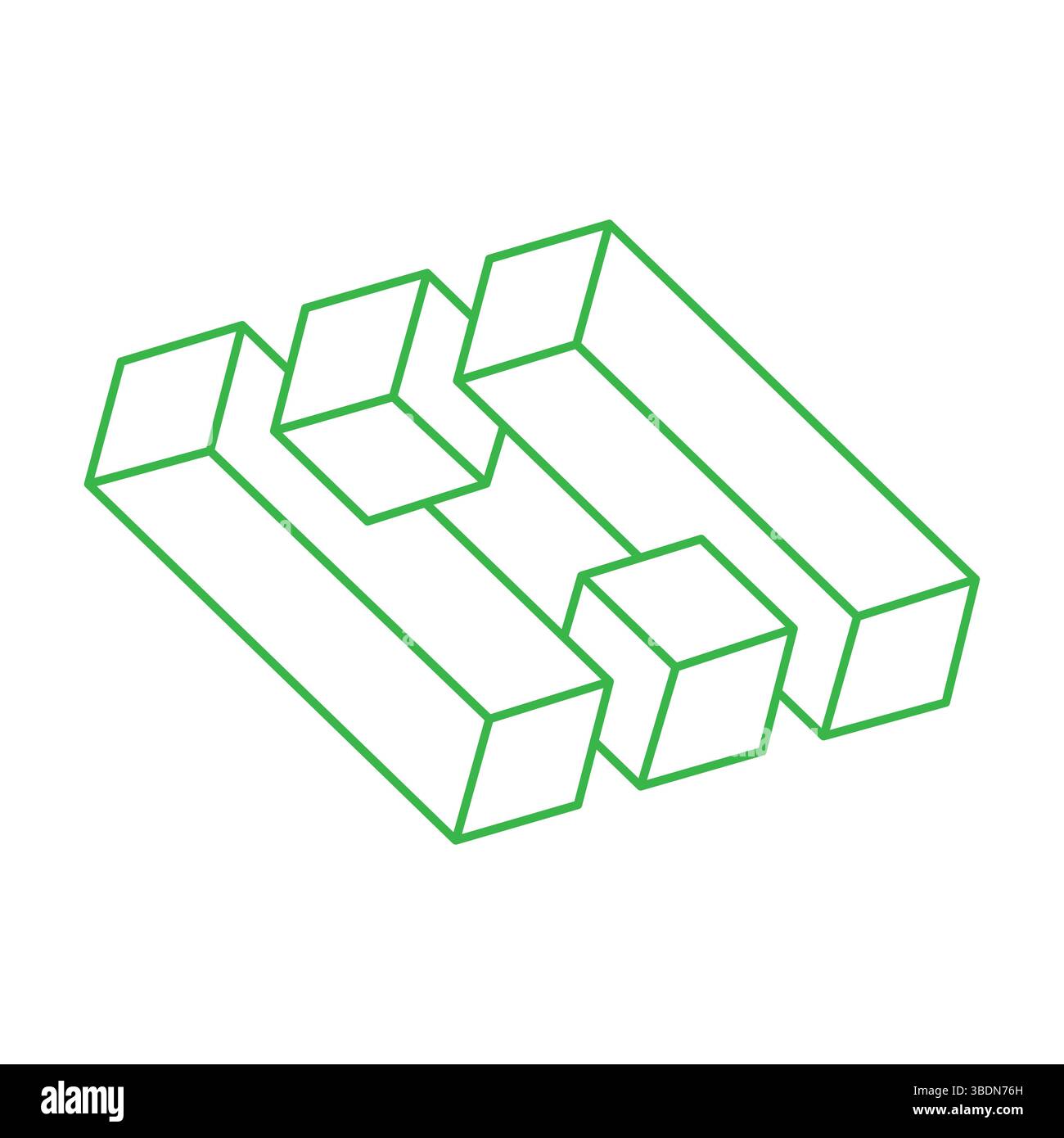 Impossible optical illusion shapes. Logo. Optical art objects ...