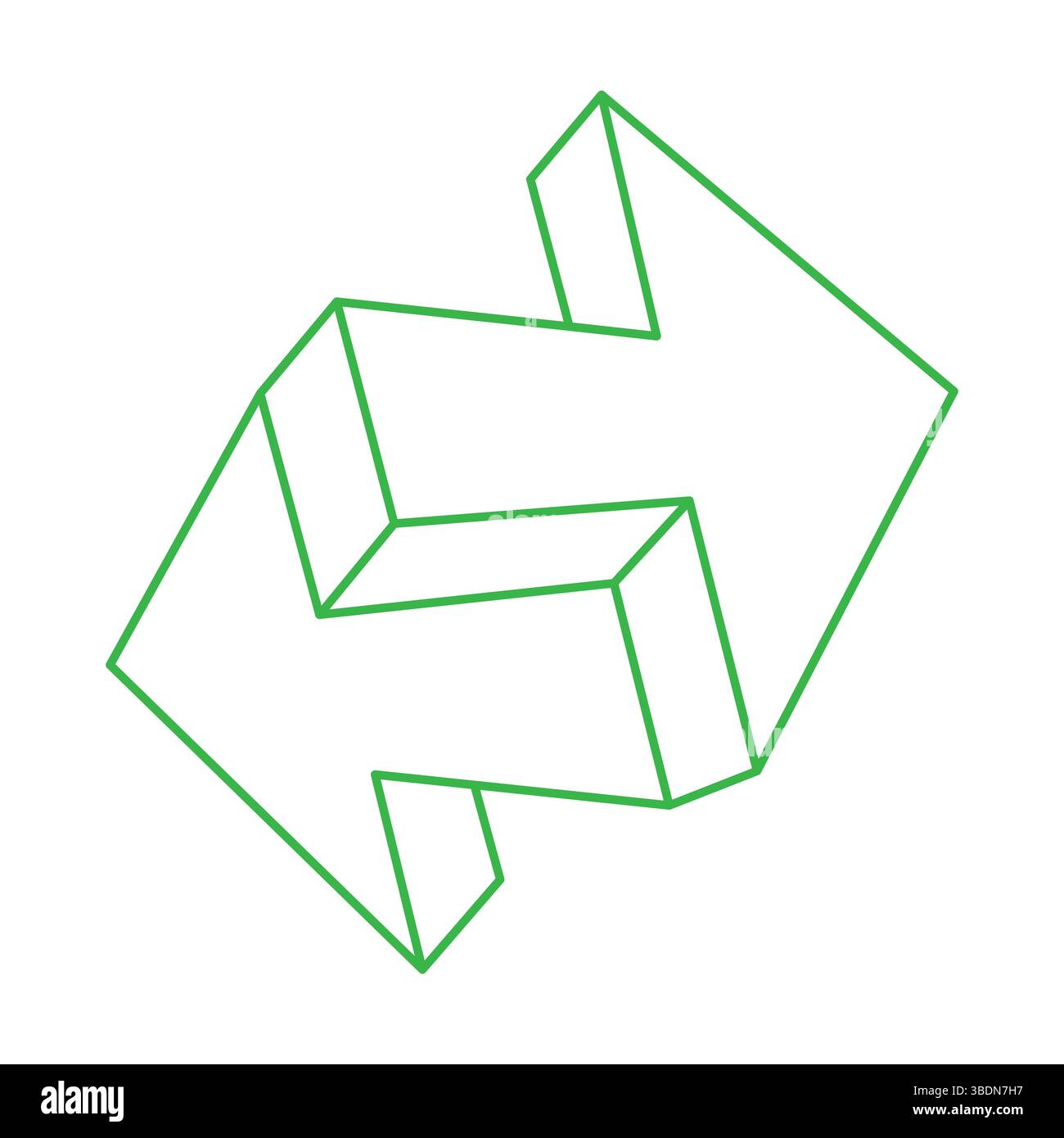 Impossible shape. Sacred geometry figure. Optical illusion. Abstract ...