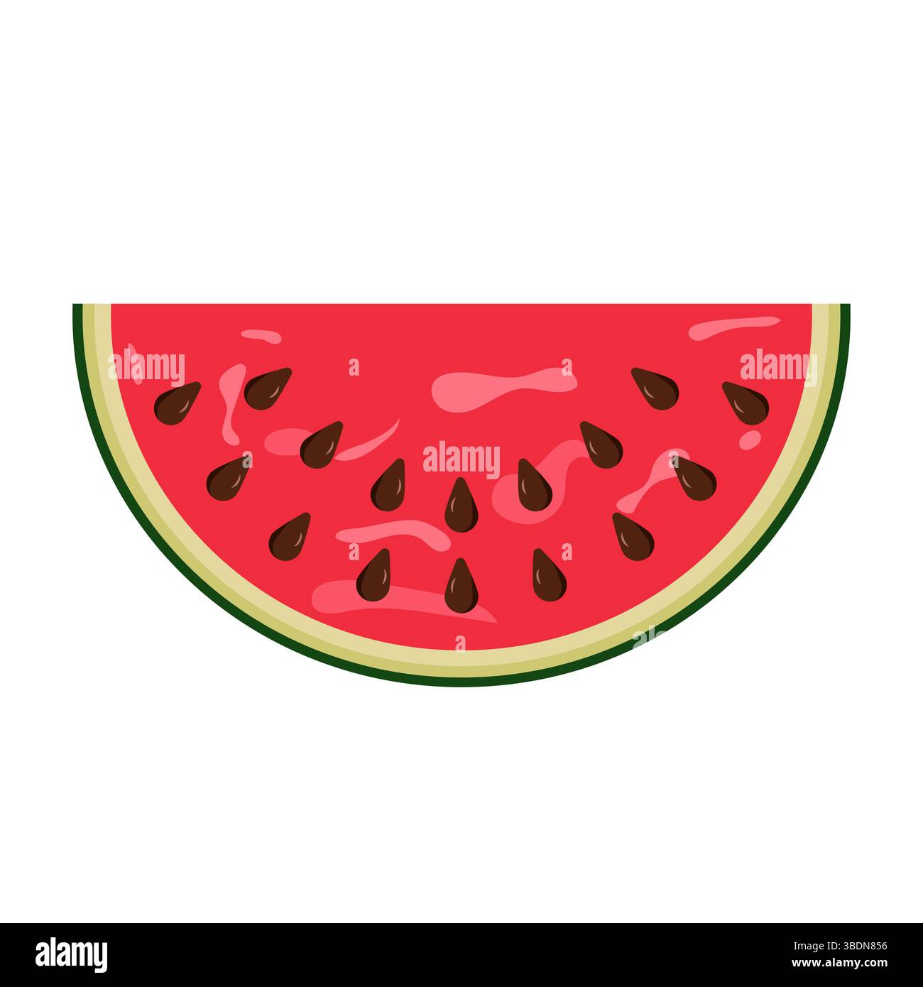 Juicy Watermelon Slice Vector Illustration. A fresh, juicy watermelon ...