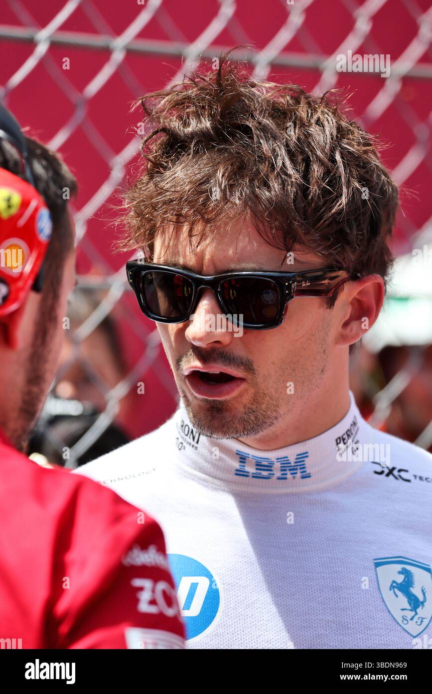 Monaco, Monte Carlo. 25th May, 2025. Charles Leclerc (MON) Ferrari on the grid. 25.05.2025 ...