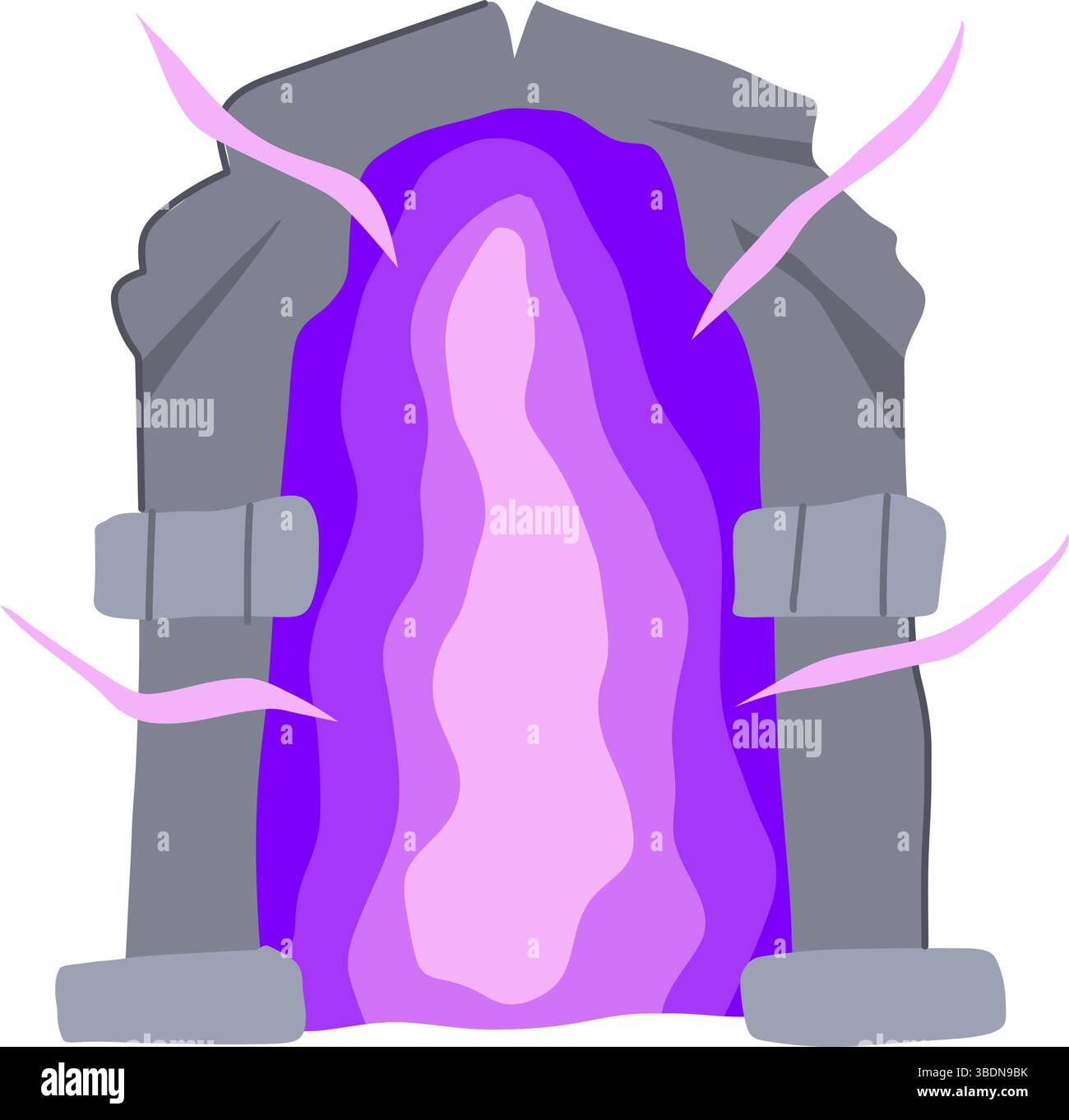 enchantment magic door portal cartoon vector illustration Stock Vector ...