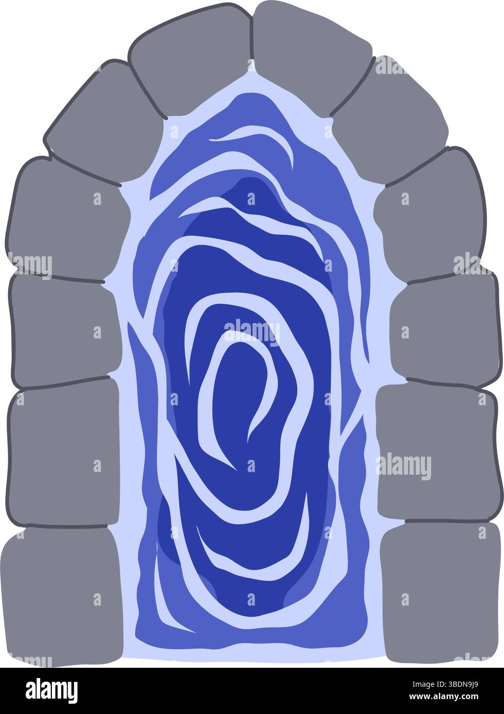 realm magic door portal cartoon vector illustration Stock Vector Image ...