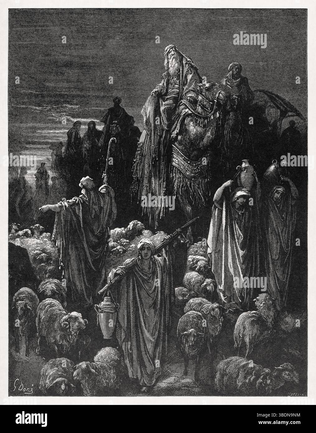 Engraving by Gustave Doré representing Jacob going to Egypt Stock Photo ...