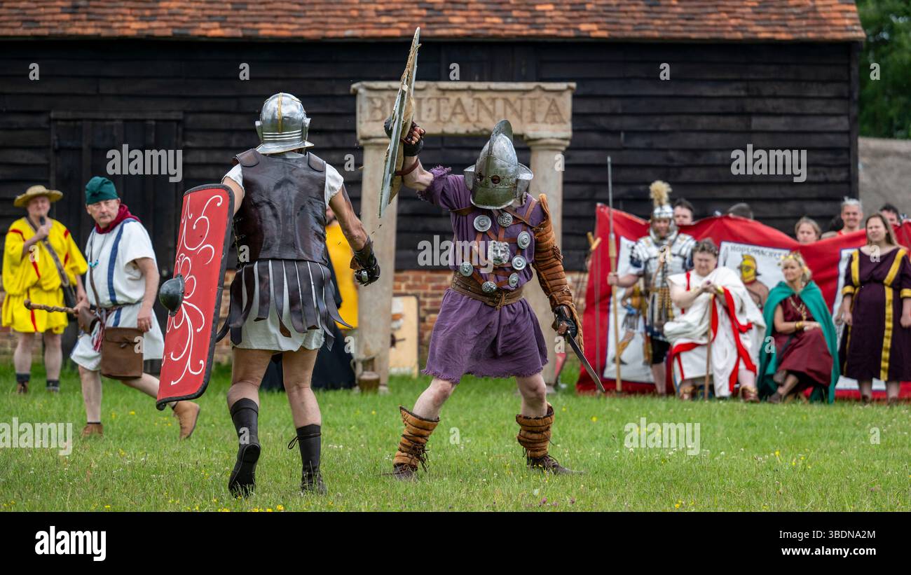 Chalfont, UK. 25 May 2025. Gladiators take part in Gladiator Games at ...