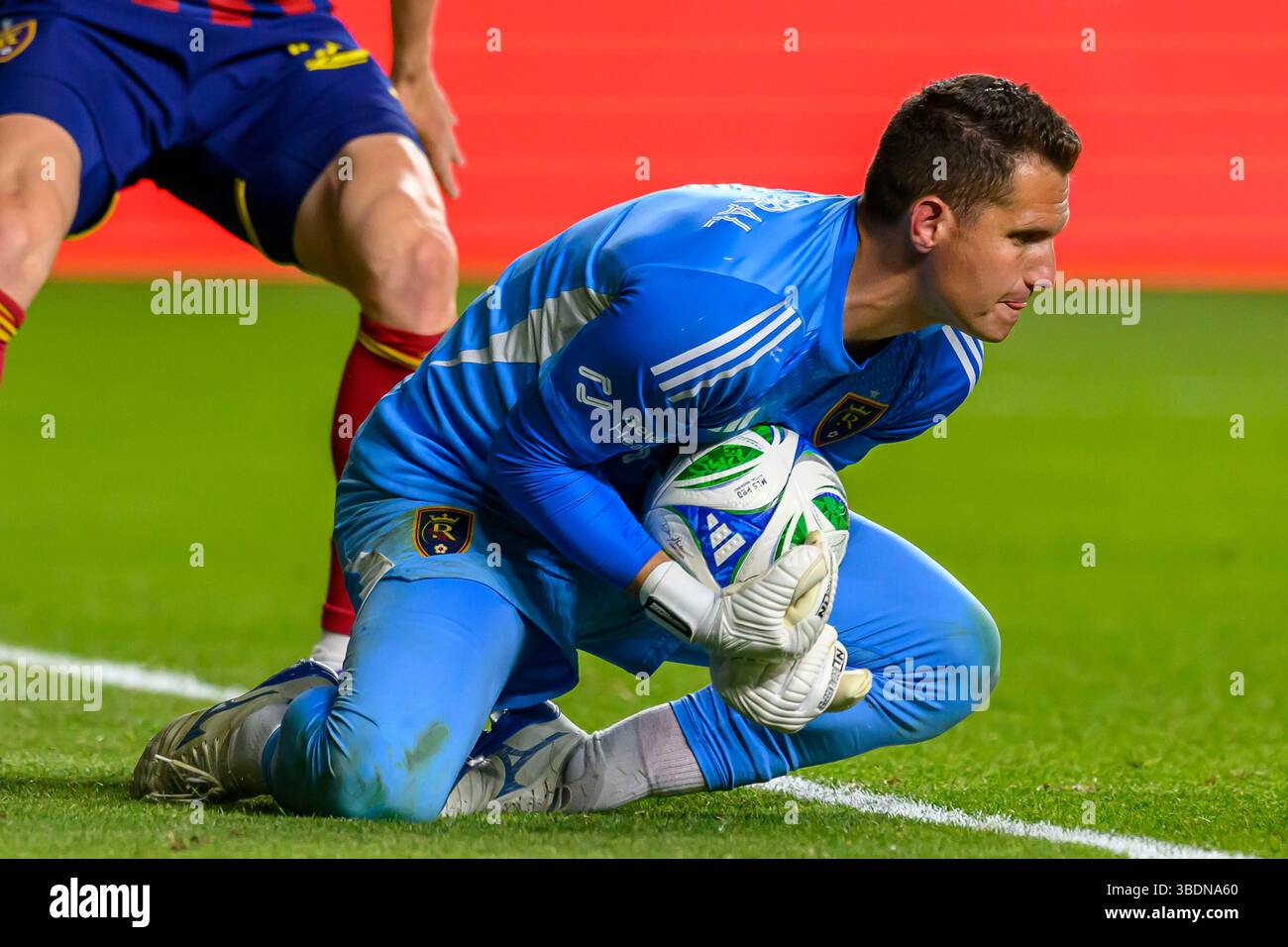 Real Salt Lake goalkeeper Rafael Cabral (1) stops the ball during an MLS soccer match against ...