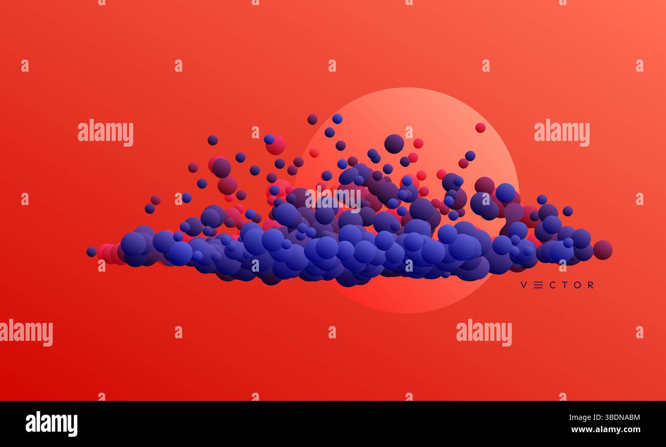 Cloud. Floating liquid blobs. Abstract banner with fluid shapes. 3D ...