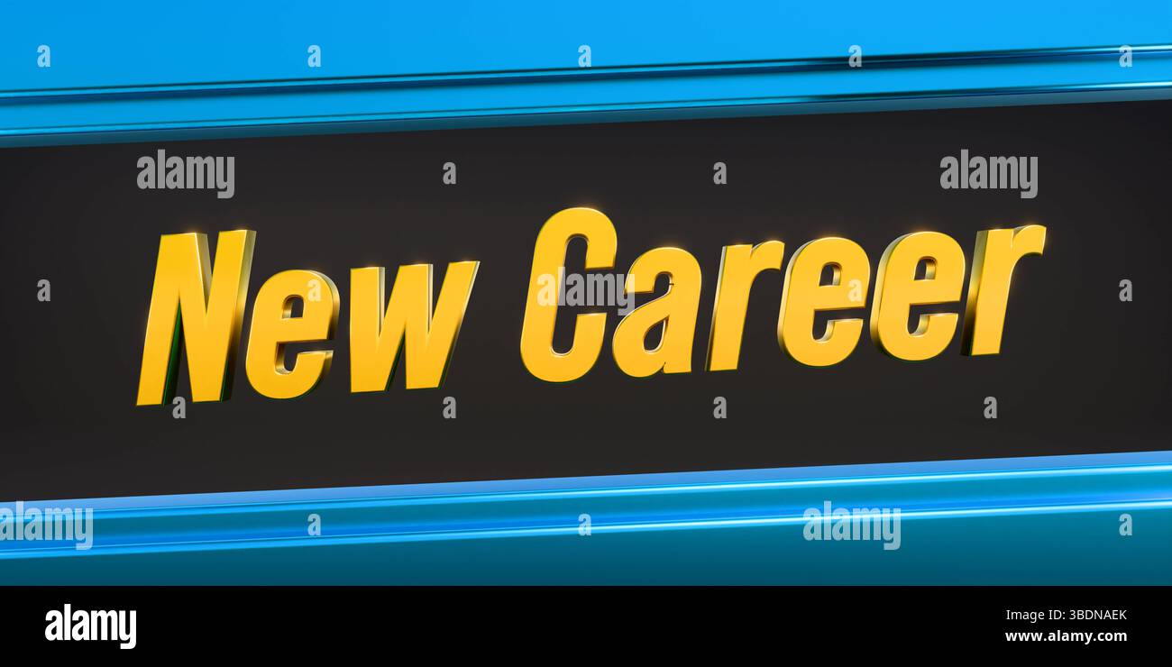 New Career, banner. New Career, shiny metallic banner in yellow and ...
