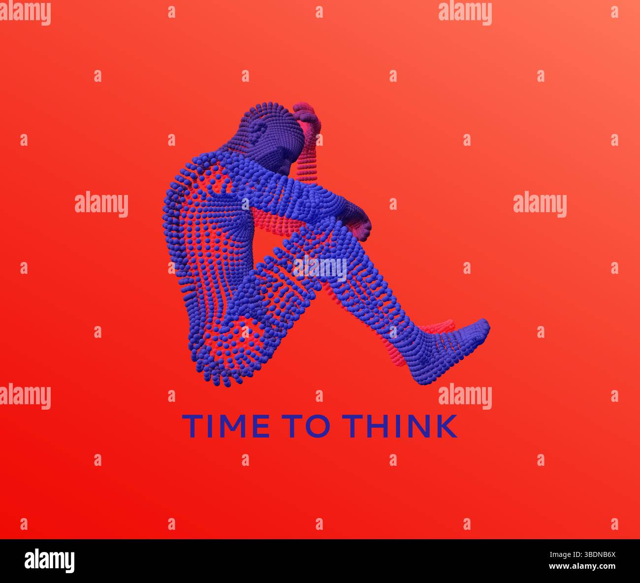 Man is thinking. Artificial intelligence concept. Digital technology ...