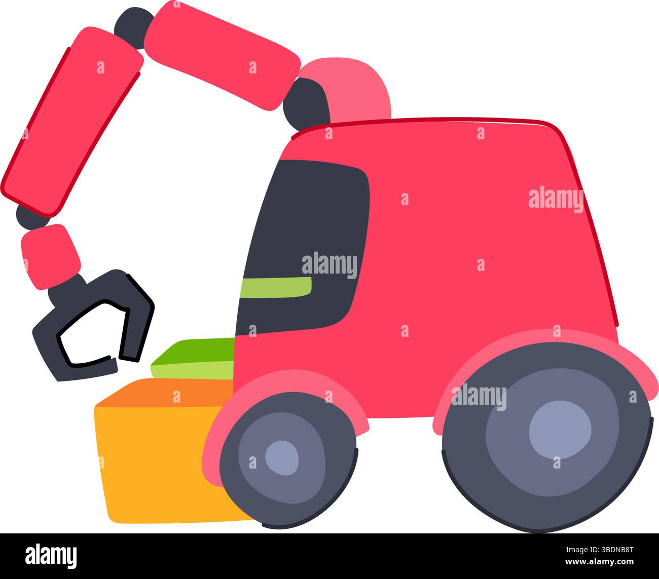 recycling mini robot sorting trash cartoon vector illustration Stock ...