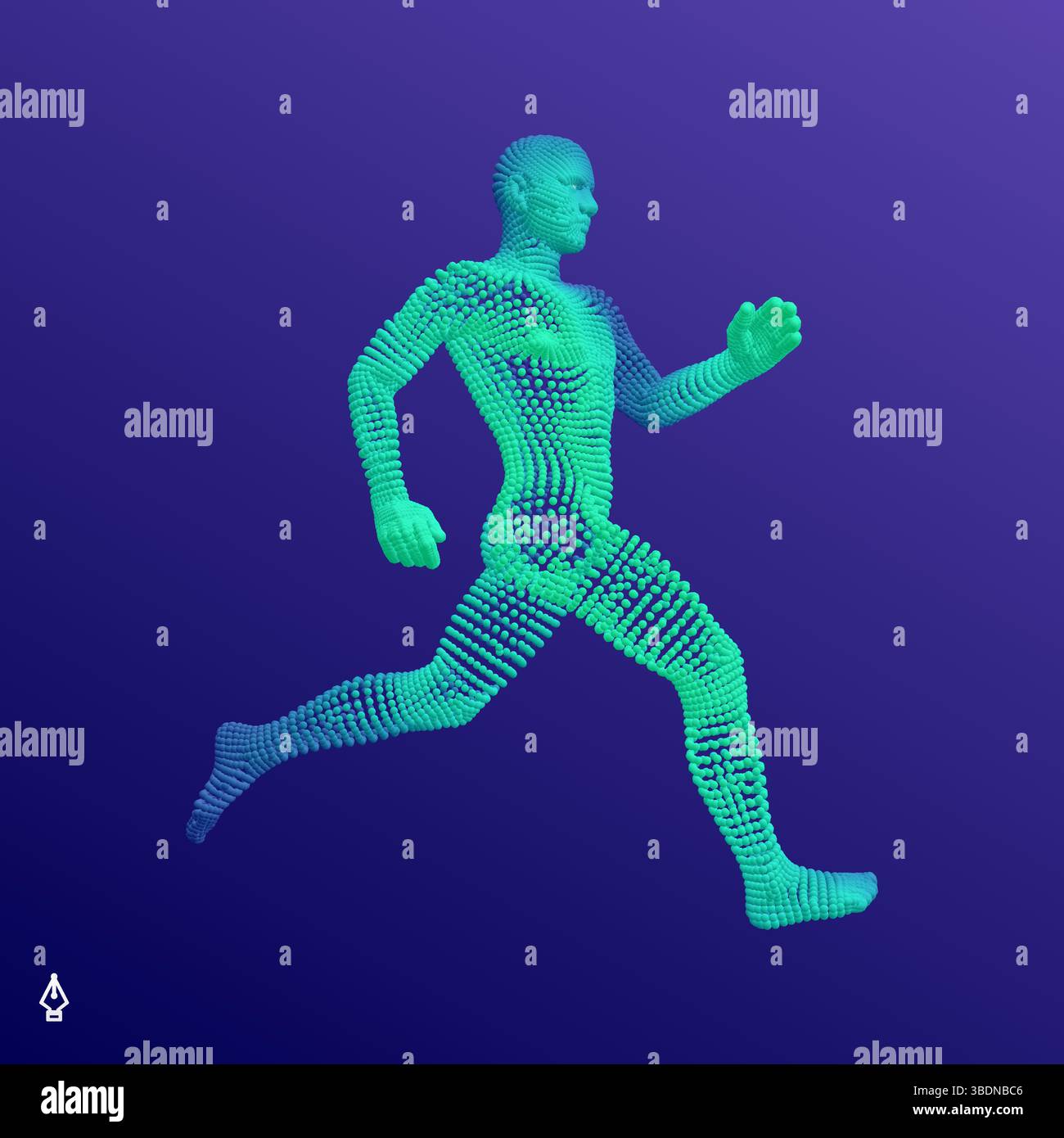 Running man or marathon runner. 3D human body model. Design for sport ...
