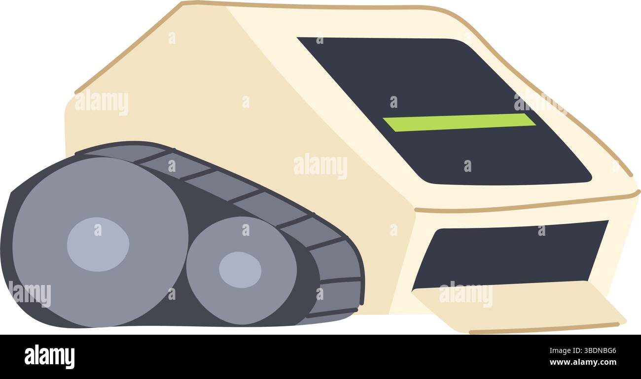 automation mini robot sorting trash cartoon vector illustration Stock ...