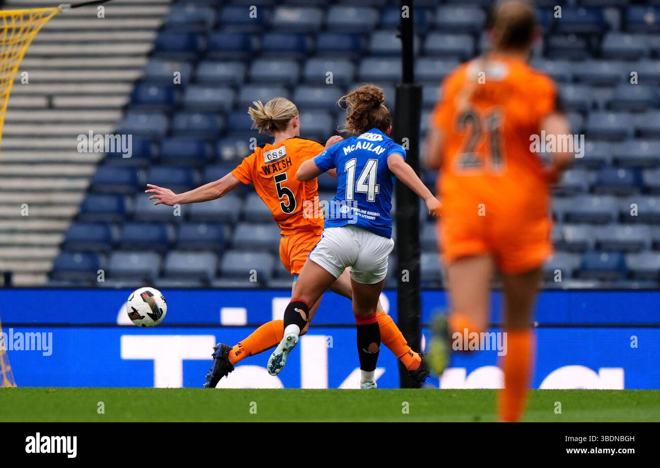 Rangers' Mia McAulay scoring the opening goal during the Scottish Gas ...