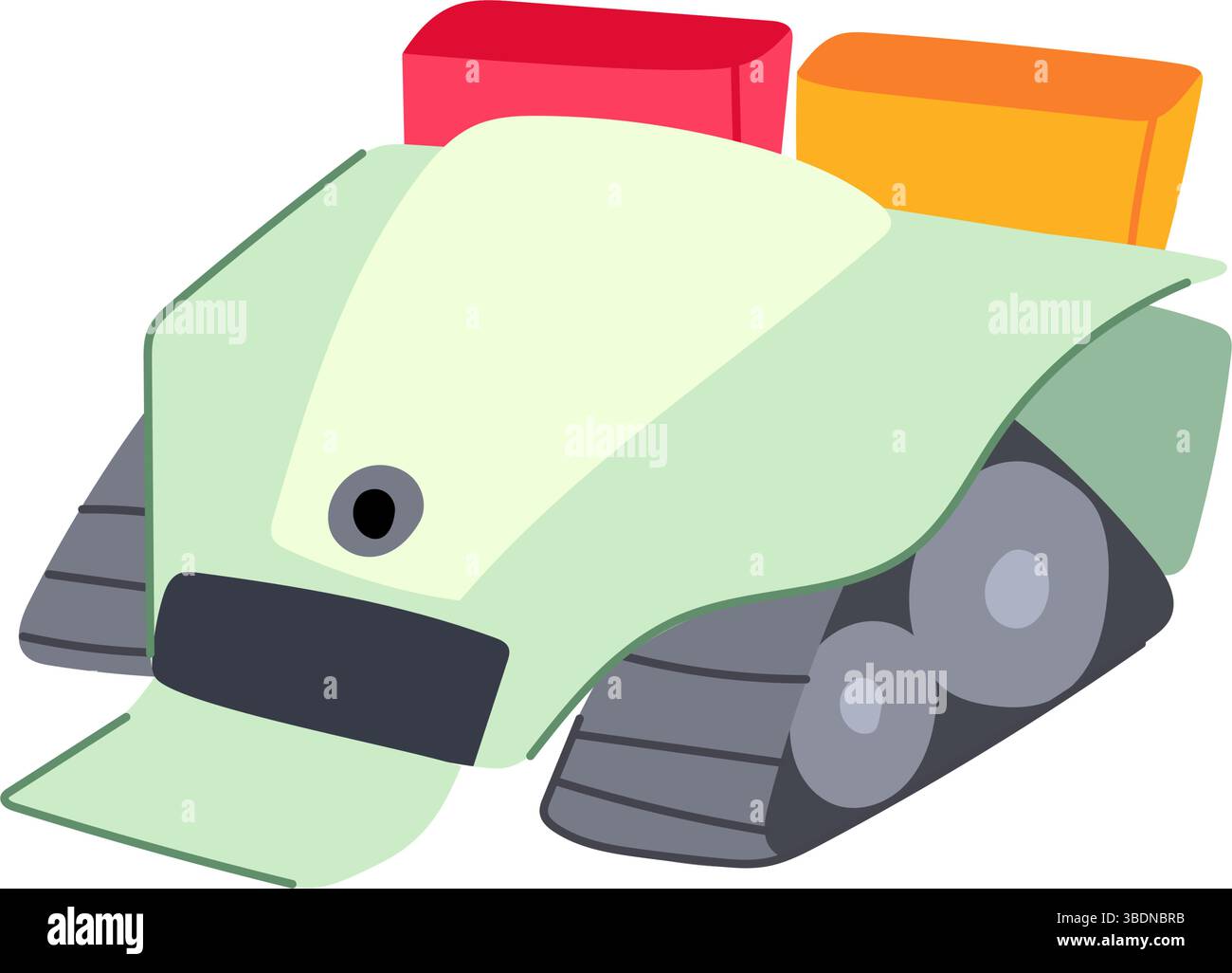 environment mini robot sorting trash cartoon vector illustration Stock ...