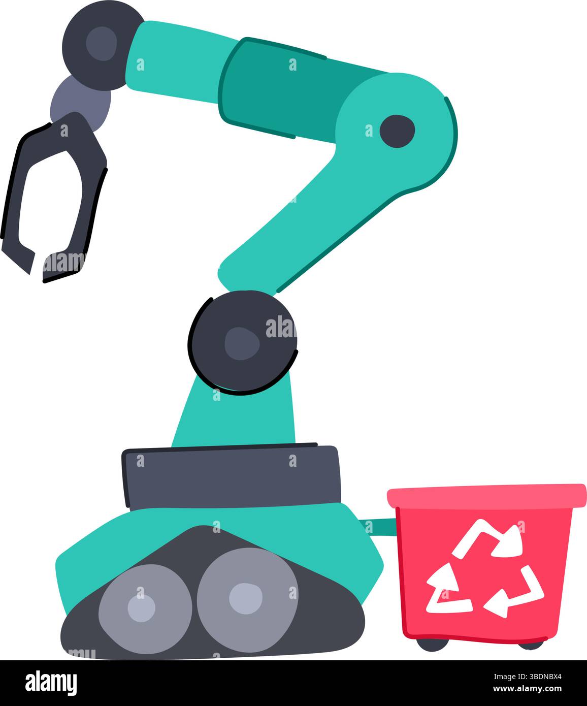 smart mini robot sorting trash cartoon vector illustration Stock Vector Image & Art - Alamy