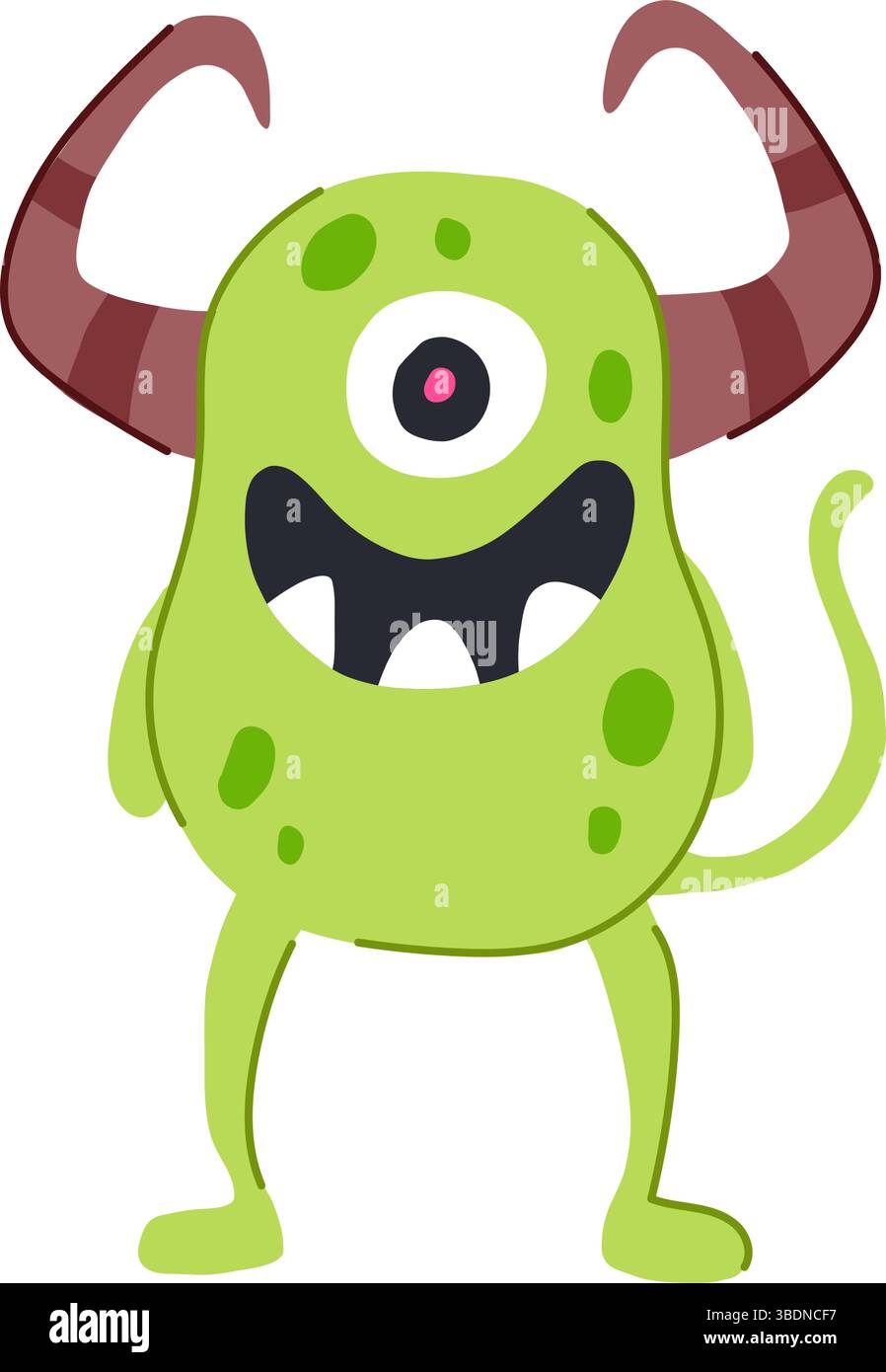 dragon monster with horns cartoon vector illustration Stock Vector ...