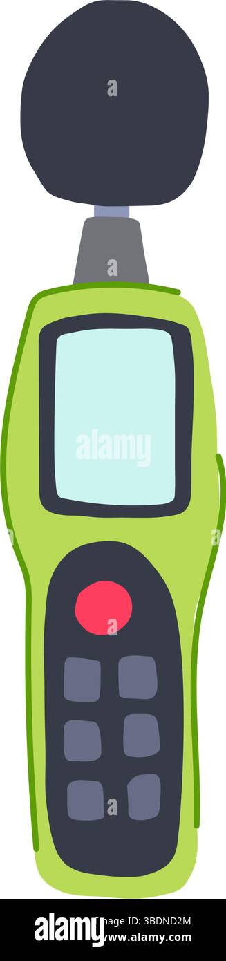 stemless noise level meter cartoon vector illustration Stock Vector ...