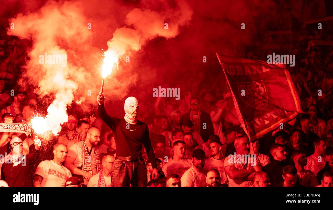 Berlin, Deutschland. 24th May, 2025. VfB Stuttgart Ultras, Fans ...