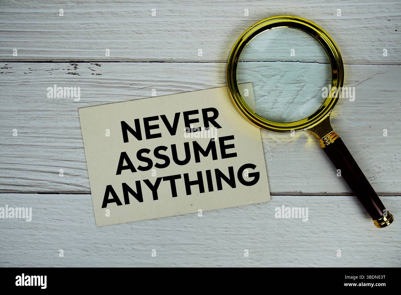 Never assume anything text hi-res stock photography and images - Alamy