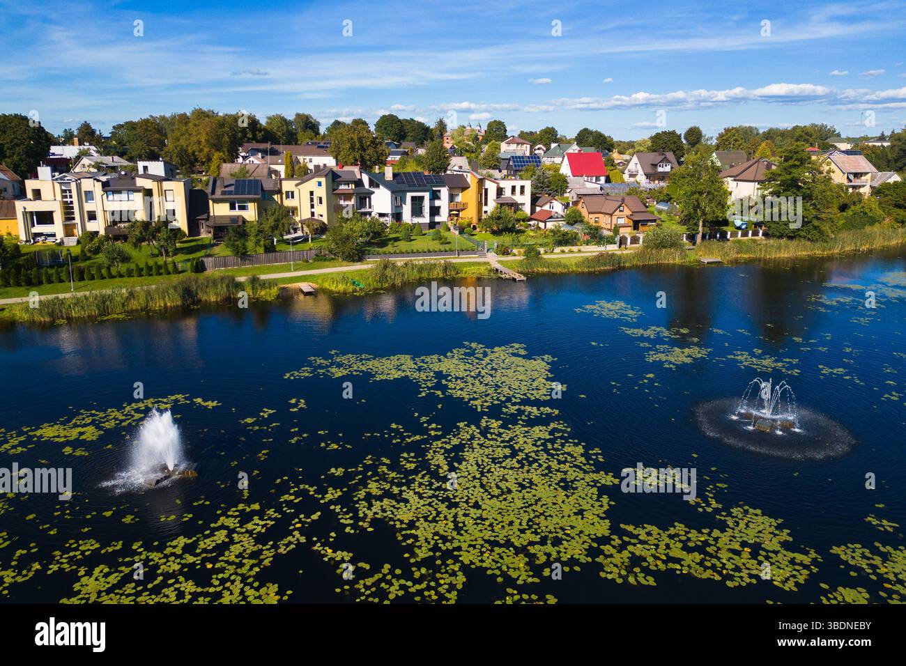 Aerial View of Moletai Town, The Region Has Many Lakes and is a Popular ...