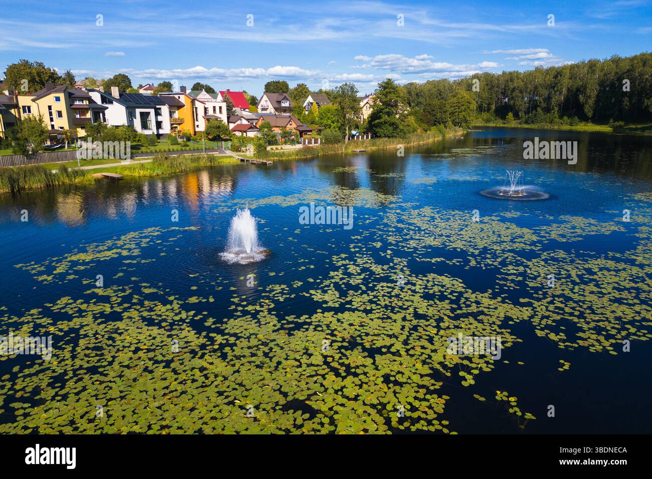 Aerial View of Moletai Town, The Region Has Many Lakes and is a Popular ...