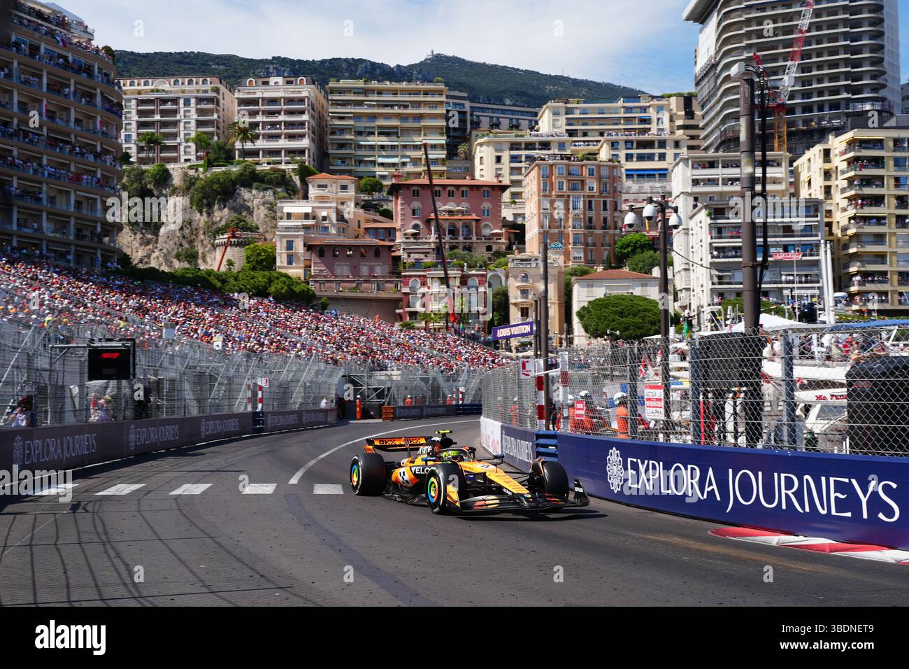 McLaren's Lando Norris during the Monaco Grand Prix at the Circuit de Monaco, Monte Carlo ...